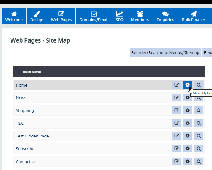 Hiding a Page - Page Basics - Content Management System Online Help