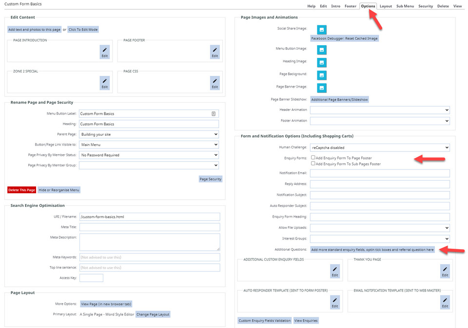 Add a custom enquiry form to a standard page - Forms - Content ...