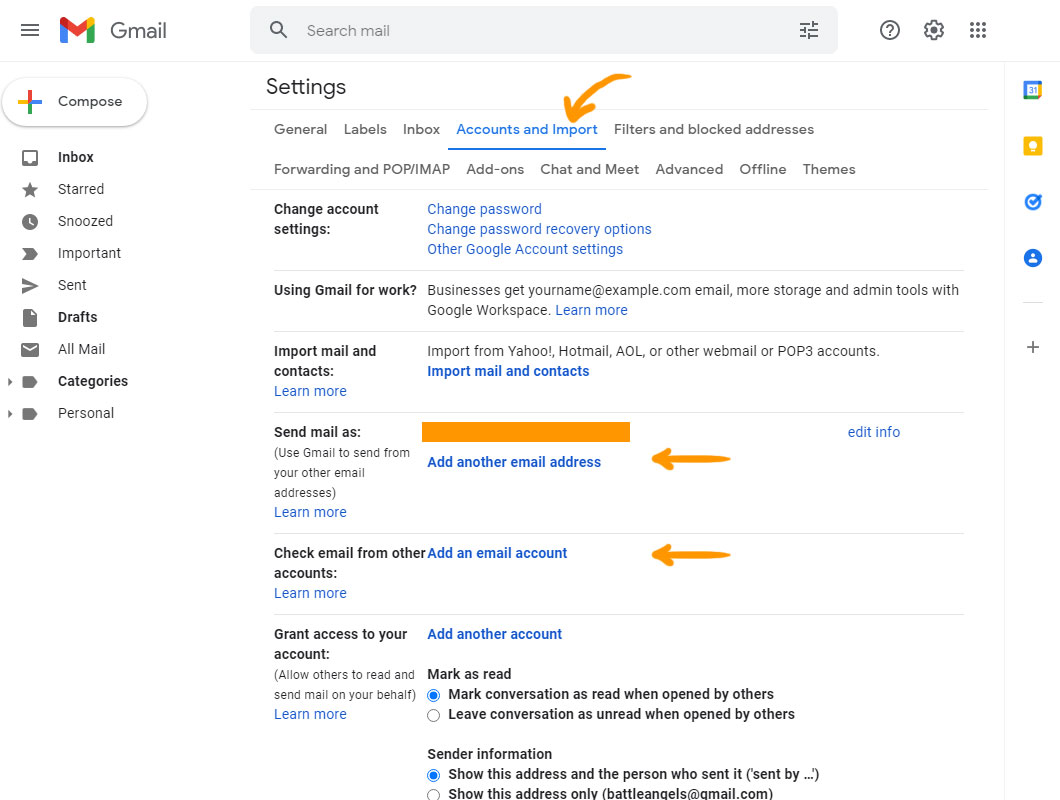 Using a standard Gmail account to send and receive email from your ...